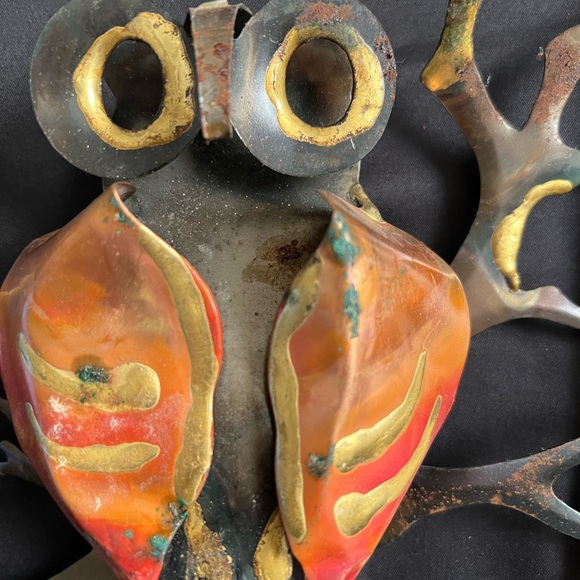 Art | Vintage Brutalist Mcm Torch Cut Metal Owl Wall Sculpture Set Of ...